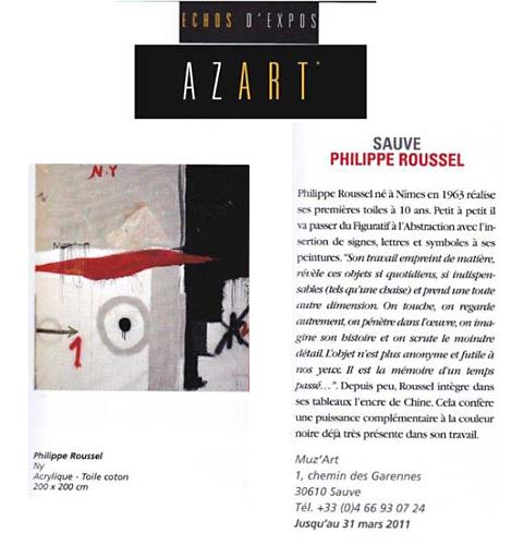 Philippe Roussel Artiste peintre plasticien