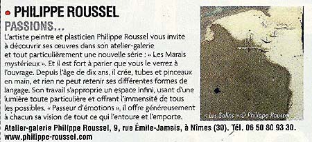 Philippe Roussel Artiste peintre plasticien